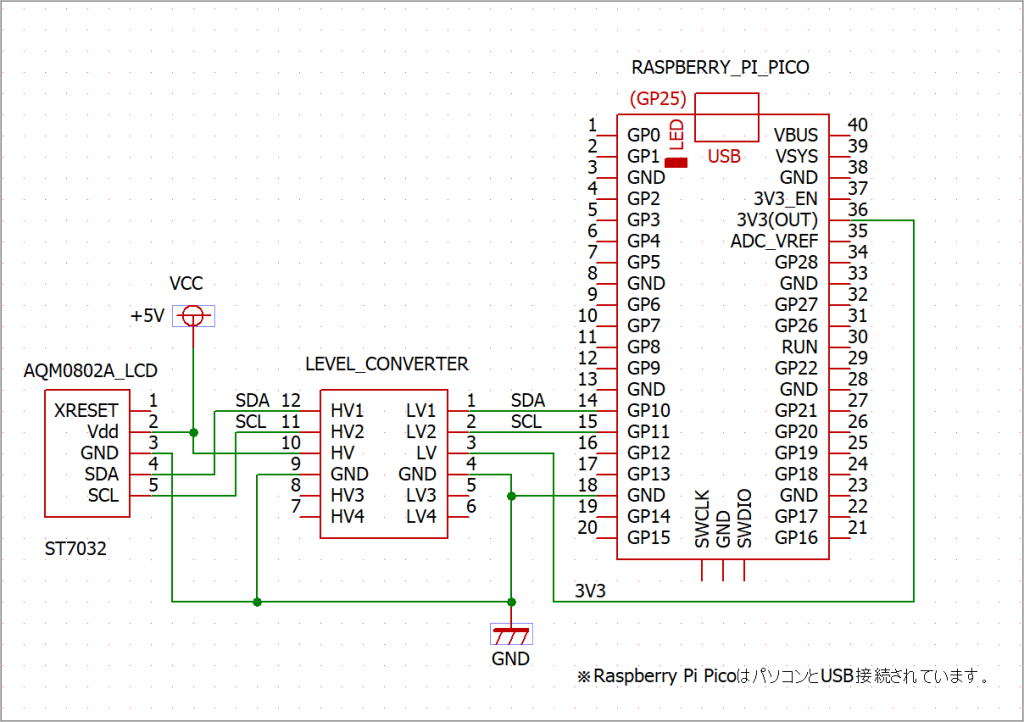 Raspberry Pi Pico（d_14）AQM0802 LCD Route55Go