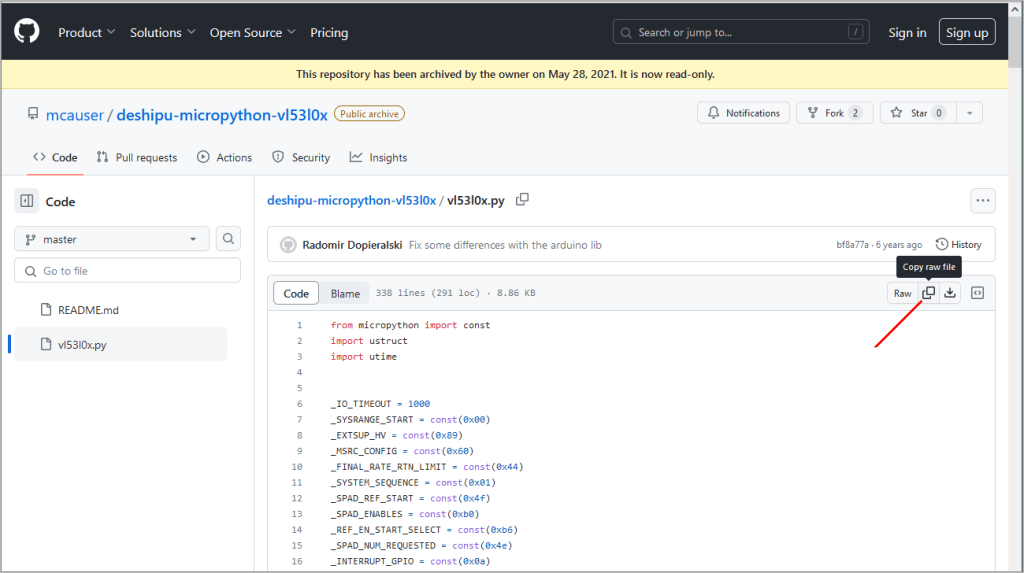 Raspberry Pi Pico（d_36）VL53L0X レーザー距離センサ Route55Go