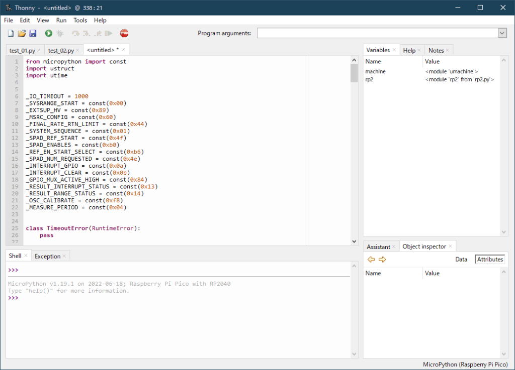 Raspberry Pi Pico（d_36）VL53L0X レーザー距離センサ Route55Go